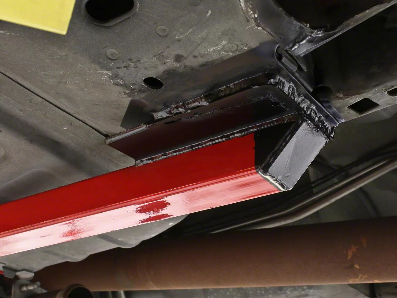 BMR Mustang Weld-On Boxed Subframe Connectors; Premium; Red BMR-SFC025R ...