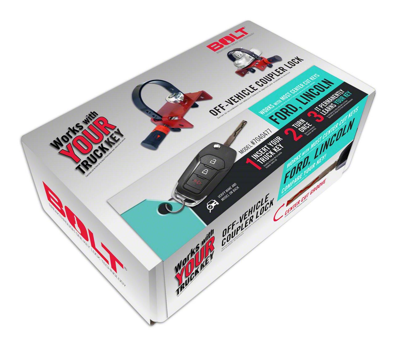 BOLT Lock Mustang Off-Vehicle Trailer Coupler Lock for Center Cut Keys ...