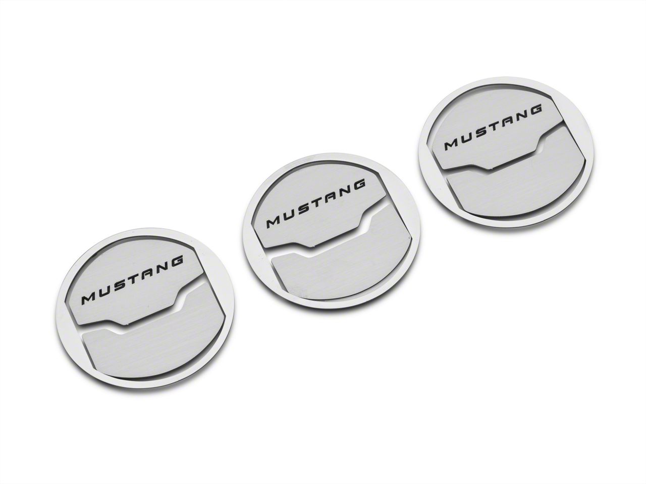 SpeedForm Mustang A/C Vent Trim with Black Mustang Lettering; Brushed ...