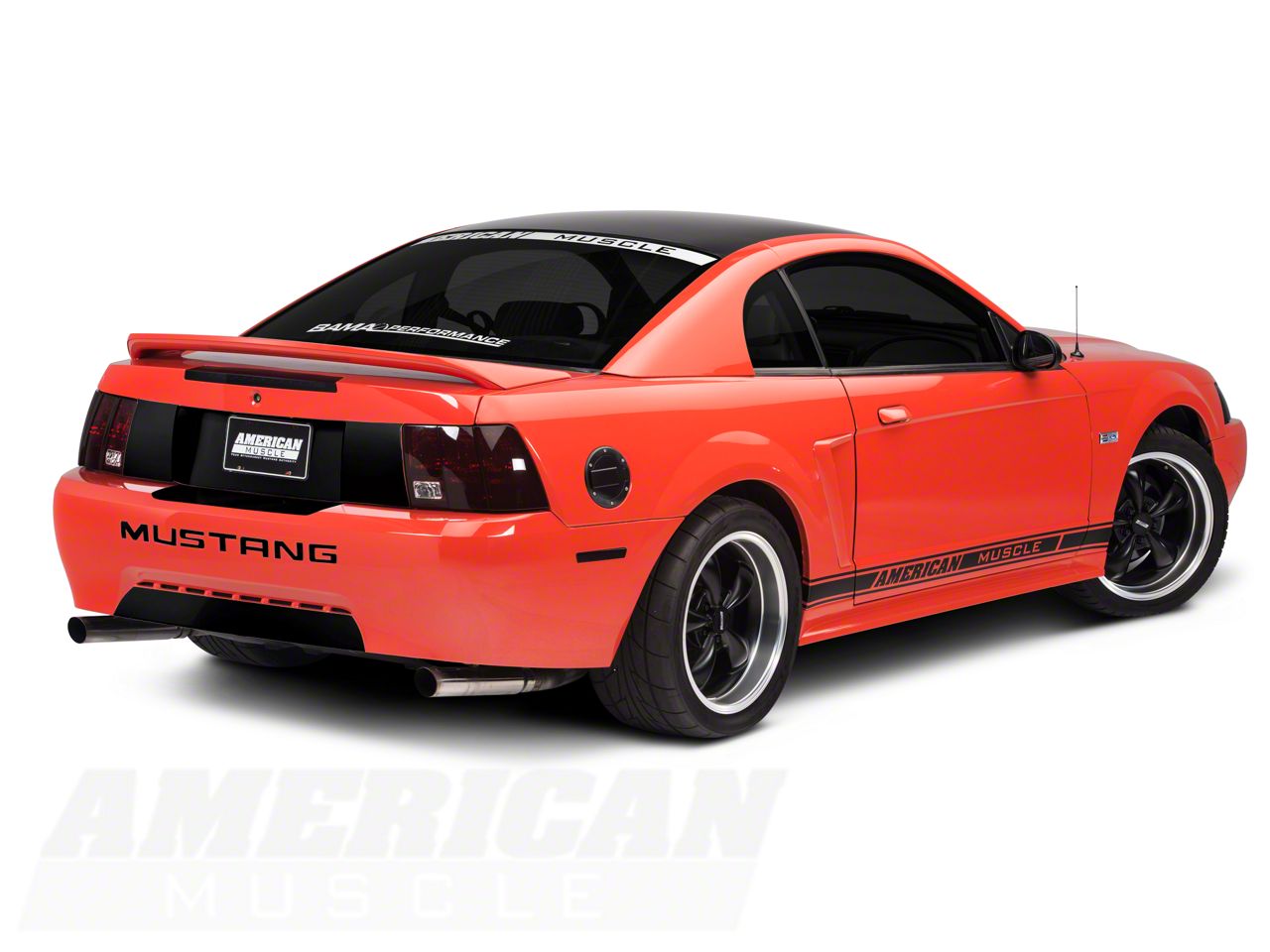 SEC10 Mustang Rear Bumper Accent Decal; Black 26301 (99-04 Mustang ...