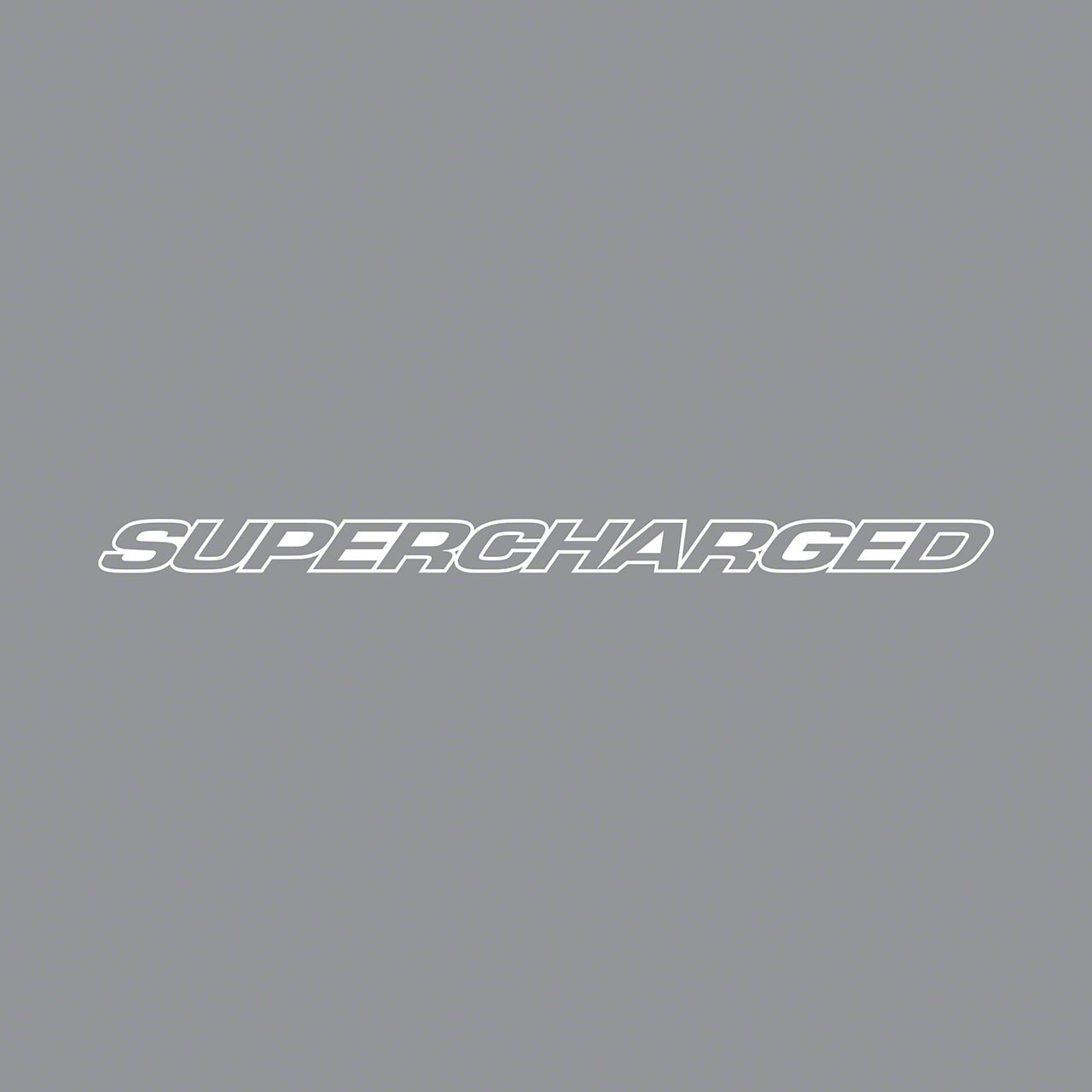 Charger SUPERCHARGED Script Windshield Decal; Outlined Lettering; 40 ...