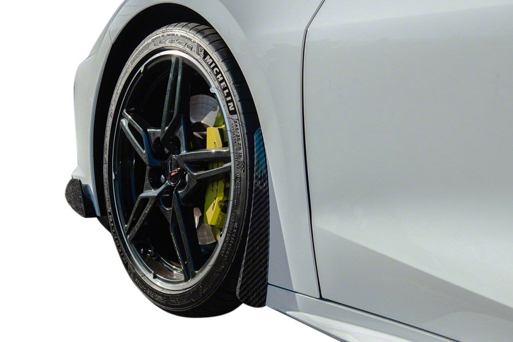 Corvette Extended Splash Guard Set; Matte Hydro Carbon Fiber (20-26 ...