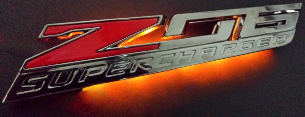 Corvette Factory LED Side Fender Emblem Lighting Effects; Amber (15-19 ...