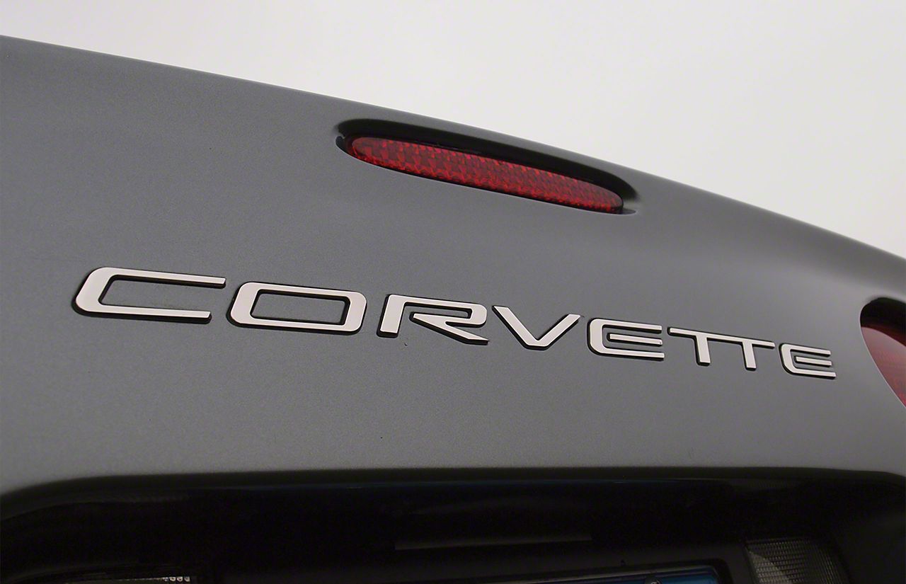 Corvette Front and Rear Corvette Lettering Kit; Acrylic Gloss Sliver ...