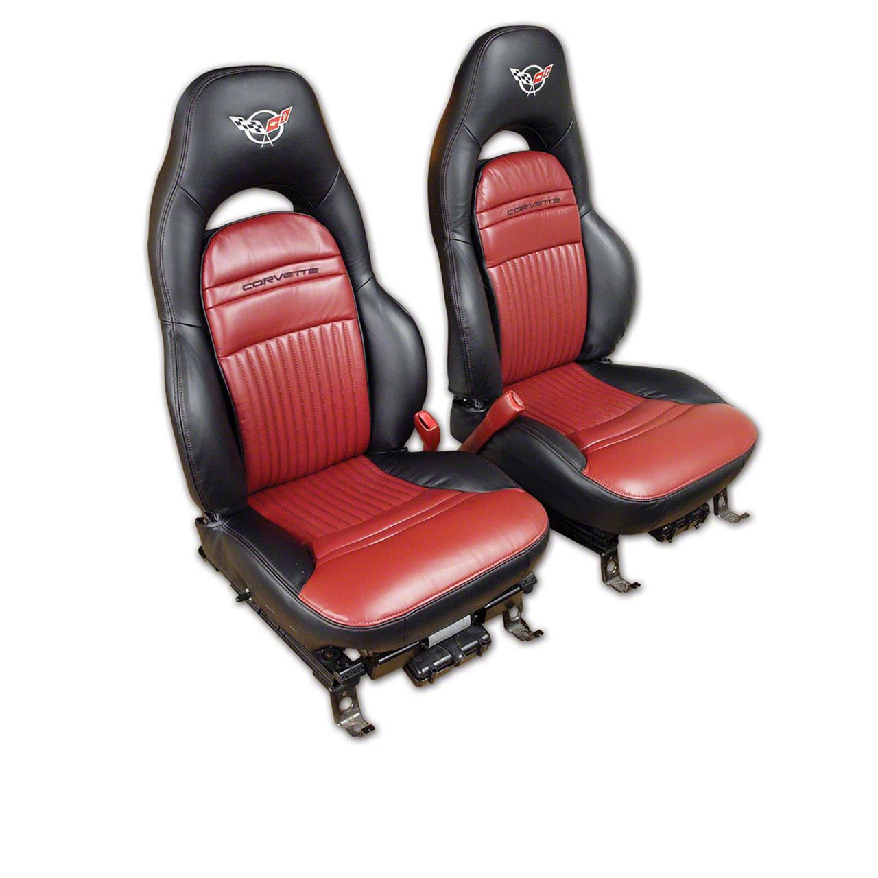 Corvette OE Spec Leather Sport Seat Upholstery with Corvette Script and ...