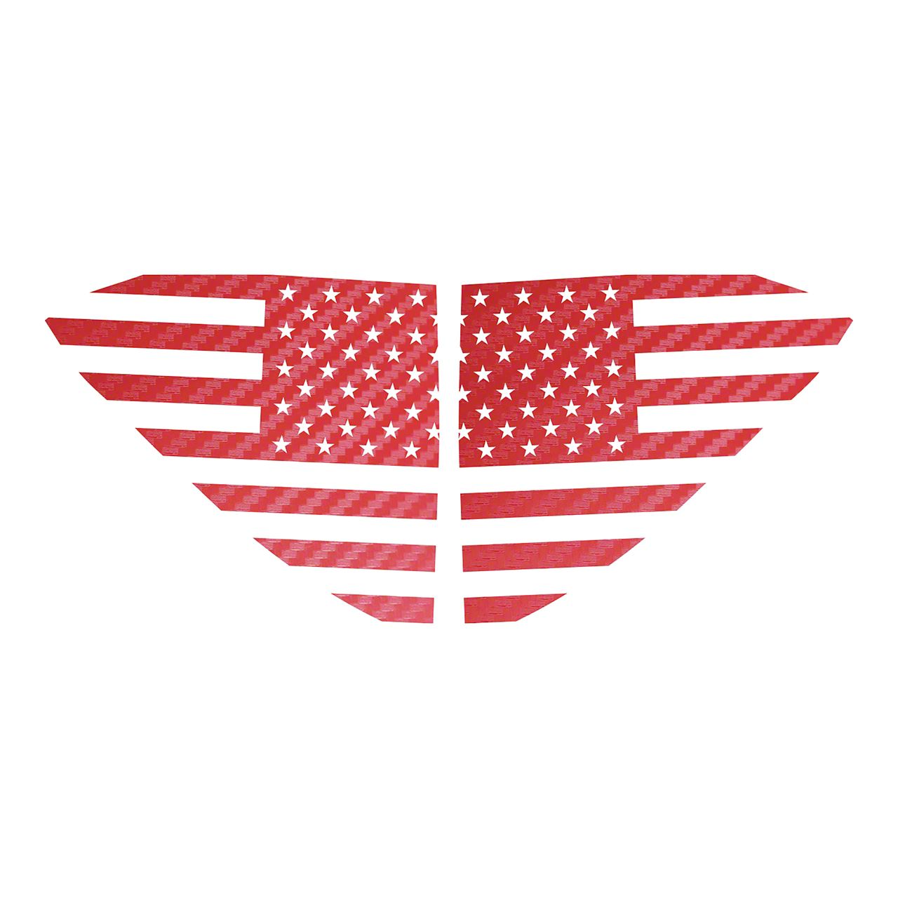 Corvette Standard US Flag Window Decals; Red Gloss Carbon Fiber (20-26 ...