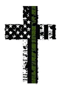 Corvette Tattered US Flag Cross Decal; Police Officers Thin Blue Line ...