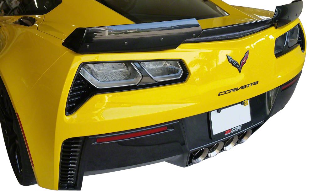Corvette Wicker Bill Spoiler Wings with Long Polished Bolts; Carbon ...