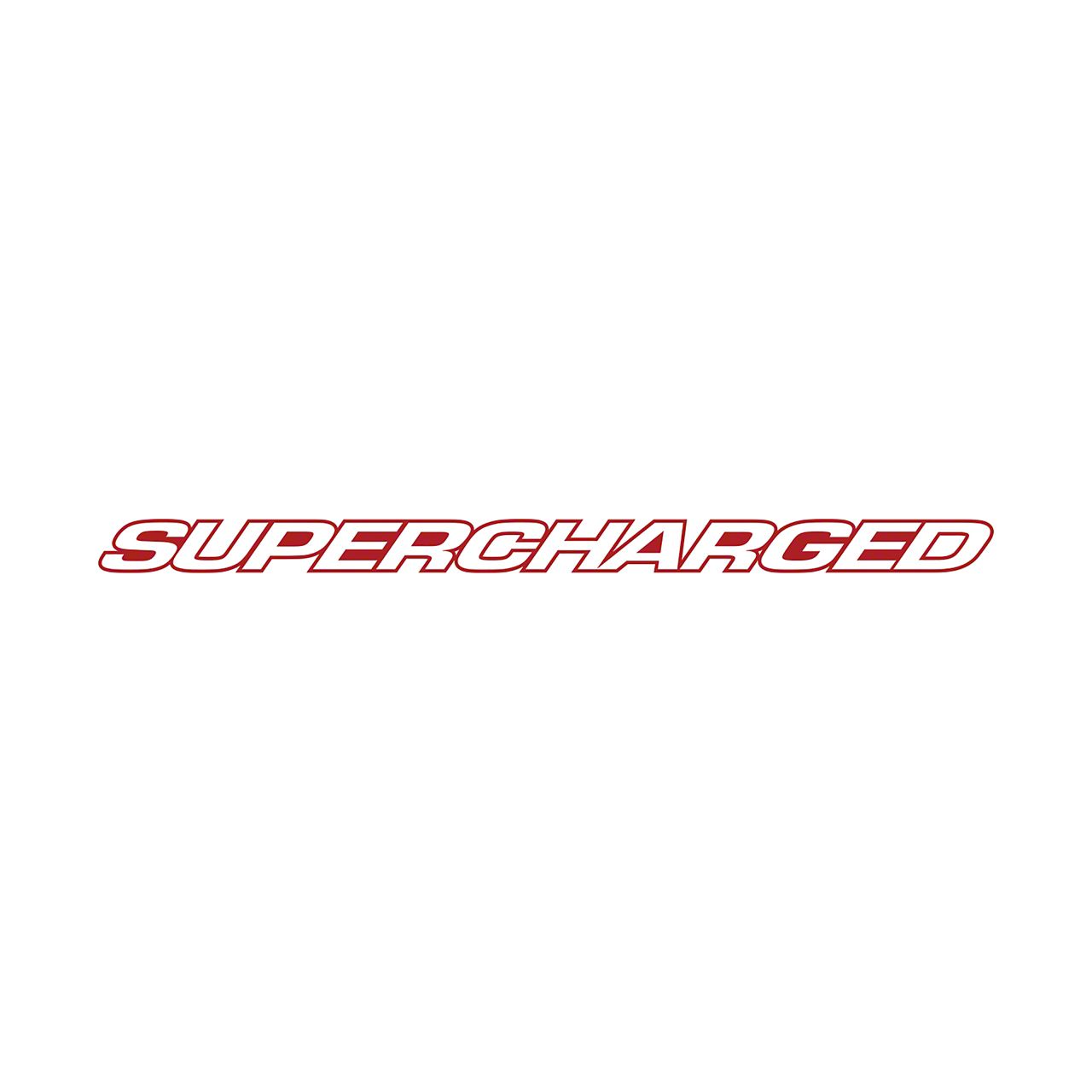 Mustang SUPERCHARGED Script Windshield Decal; Outlined Lettering; 40 ...