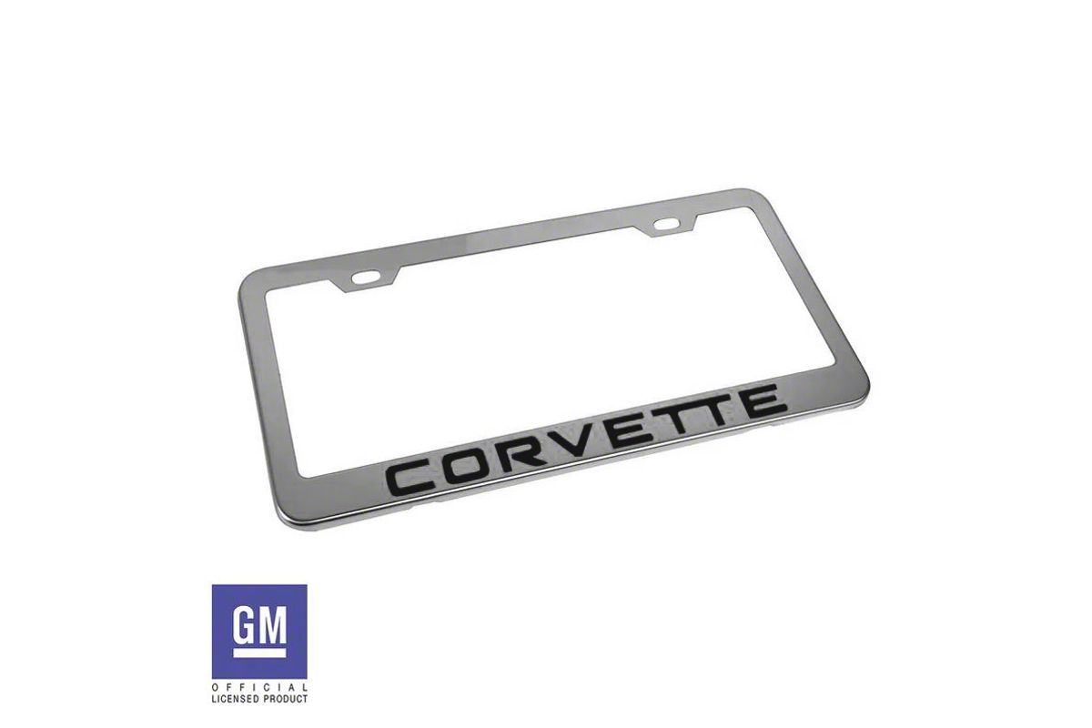 Universal AM License Plate Frame with Carbon Fiber Corvette Script ...