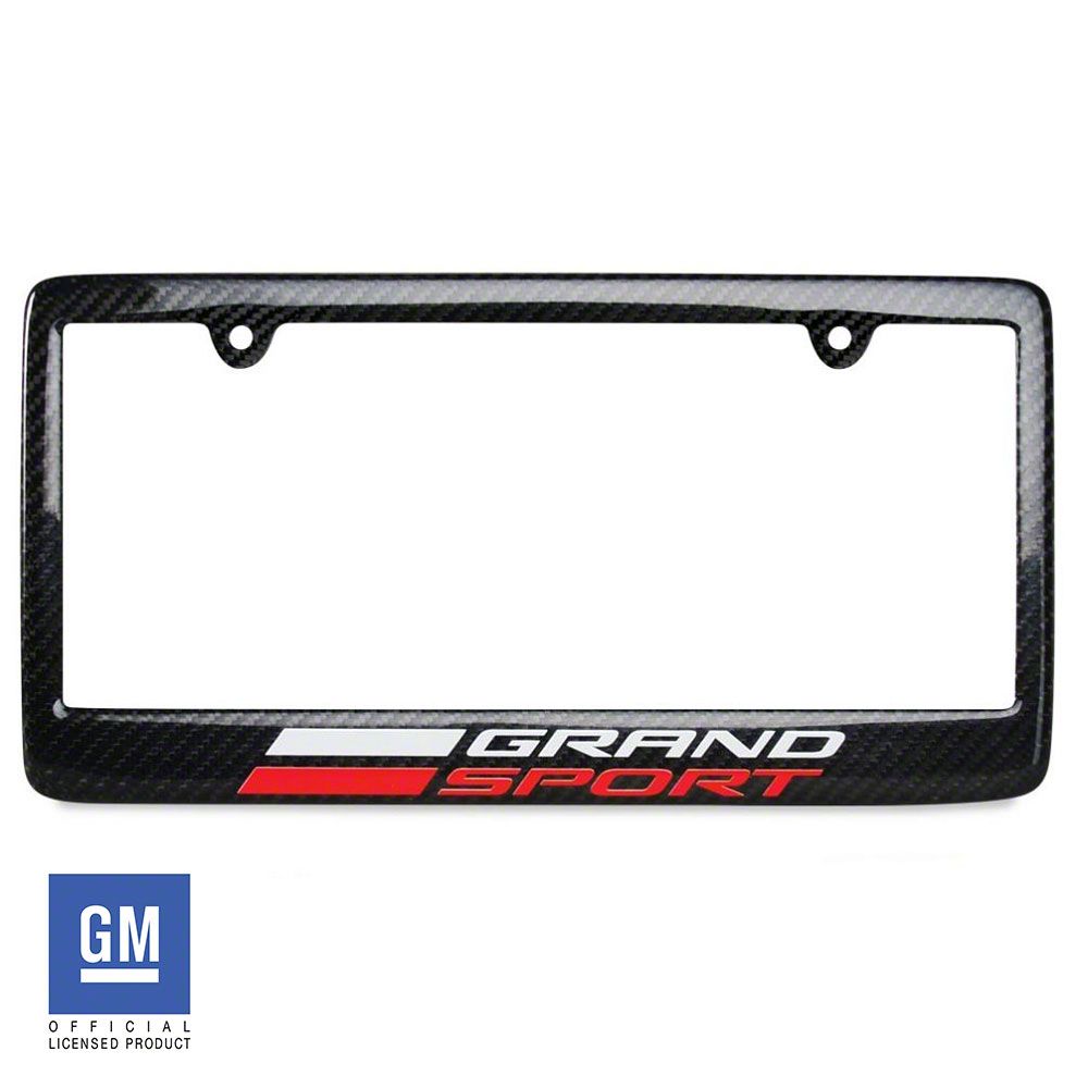 Universal AM License Plate Frame with Gloss White and Gloss Red Grand ...