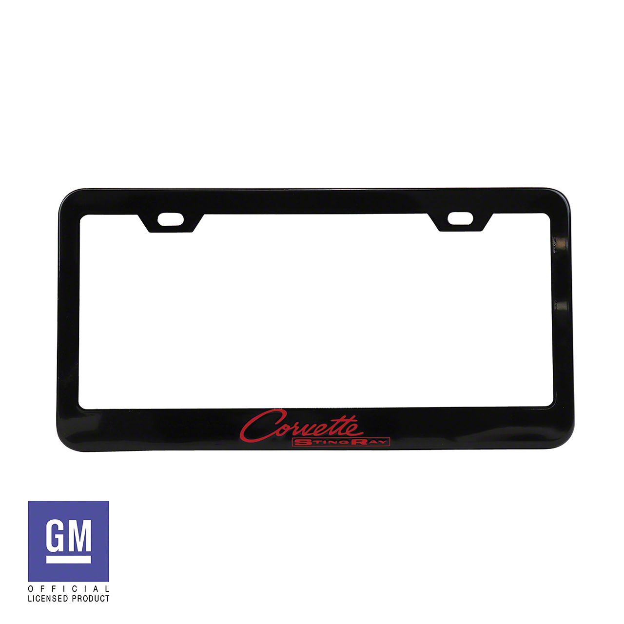 CA Universal AM License Plate Frame with Red Corvette Sting Ray Script ...