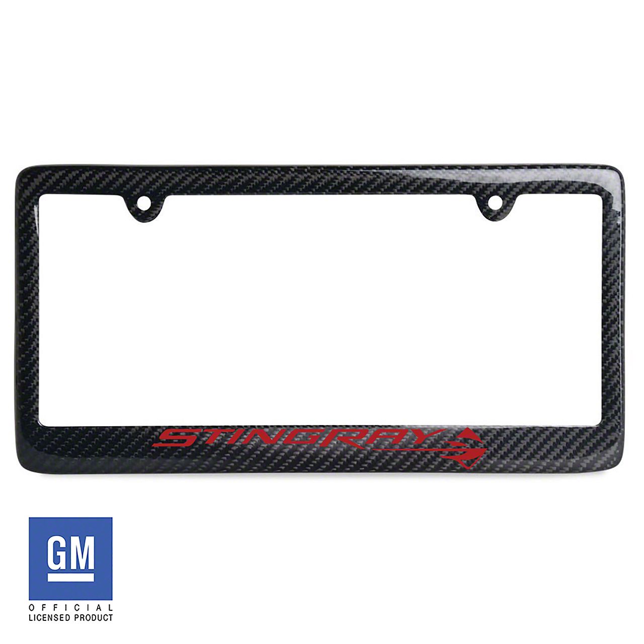 Universal AM License Plate Frame with Red Stingray Script and Logo ...