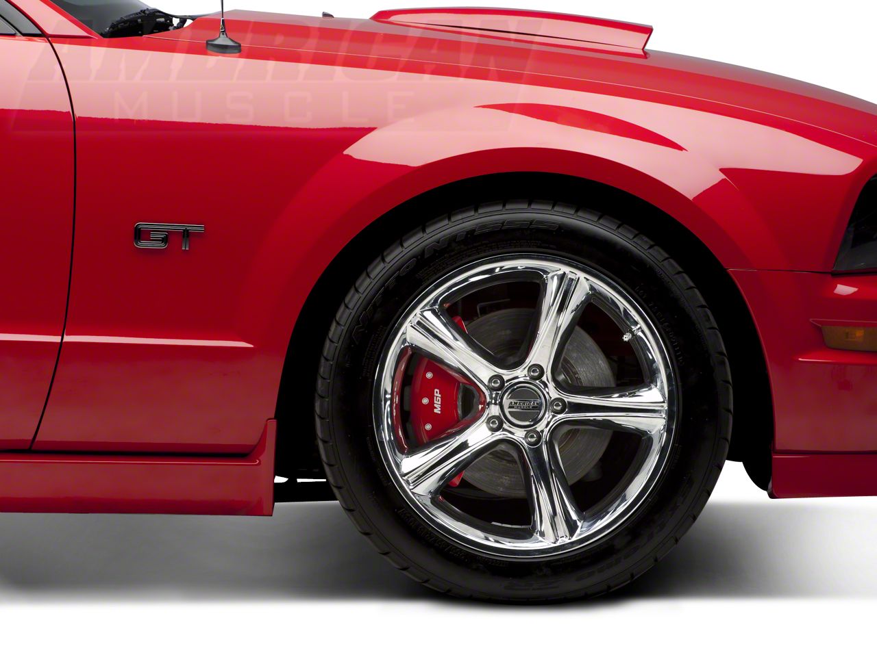 MGP Mustang Red Caliper Covers; Front and Rear 10197SMGPRD (05-09 ...