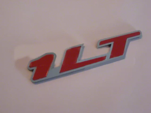 Camaro 1LT Emblem; Stainless Steel with Red Insert (10-24 Camaro ...