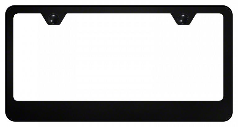 Camaro 2-Hole Wide Bottom License Plate Frame; Black Powder-Coated ...
