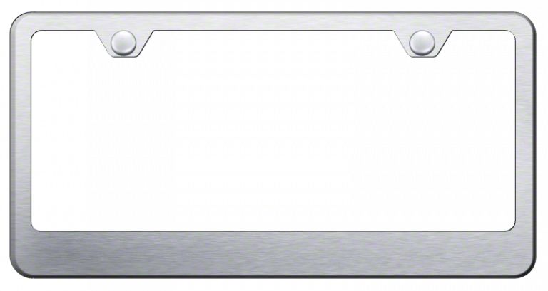 Camaro 2-Hole Wide Bottom License Plate Frame; Brushed Stainless ...