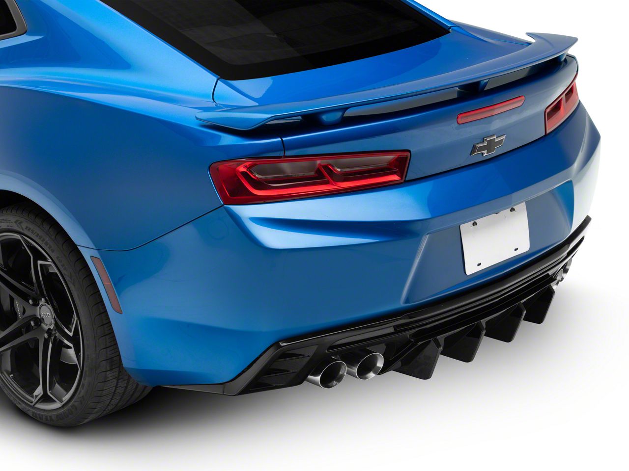Camaro 3-Piece Rear Diffuser; Gloss Black (16-24 Camaro, Excluding ZL1 ...