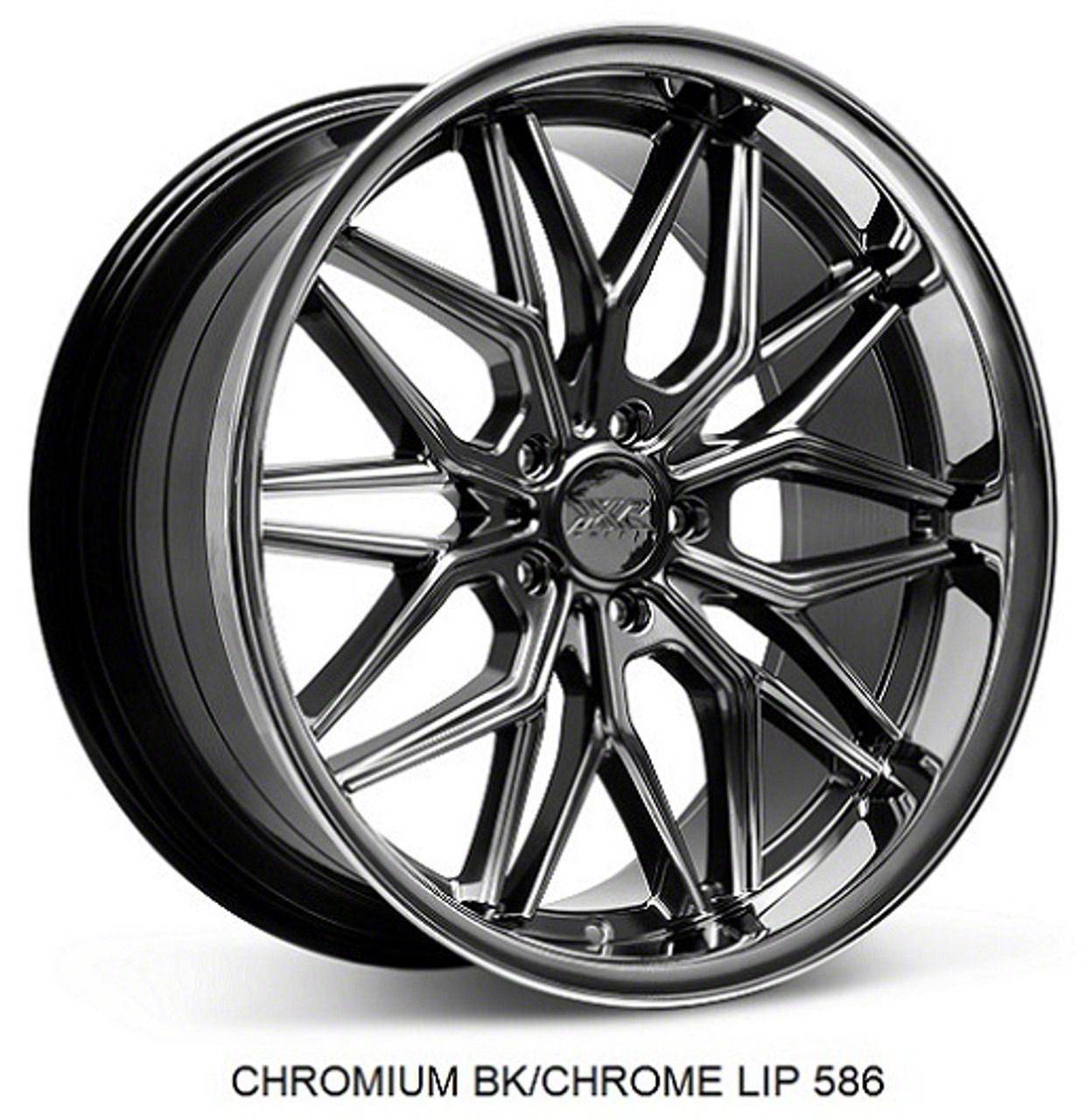 Camaro 586 Chromium Black with Stainless Steel Chrome Lip Wheel; 20x9.5 ...