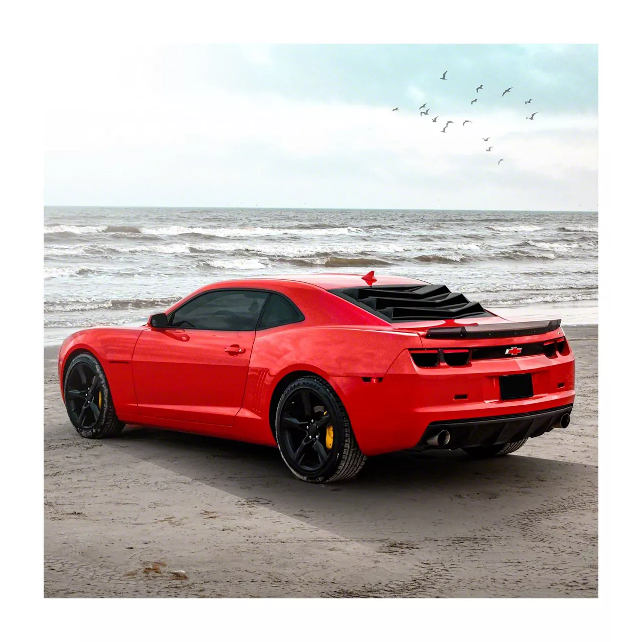 Camaro Bakkdraft Rear Window Louvers; Satin Black (10-15 Camaro Coupe ...