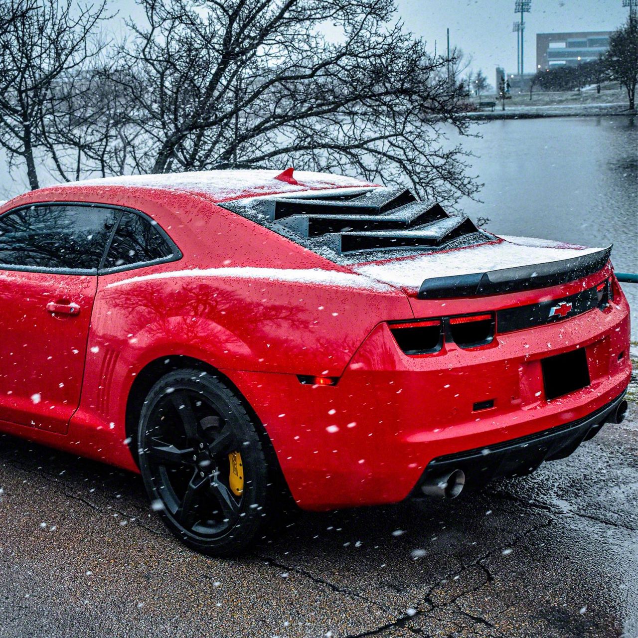 Camaro Bakkdraft Rear Window Louvers; Satin Black (10-15 Camaro Coupe ...