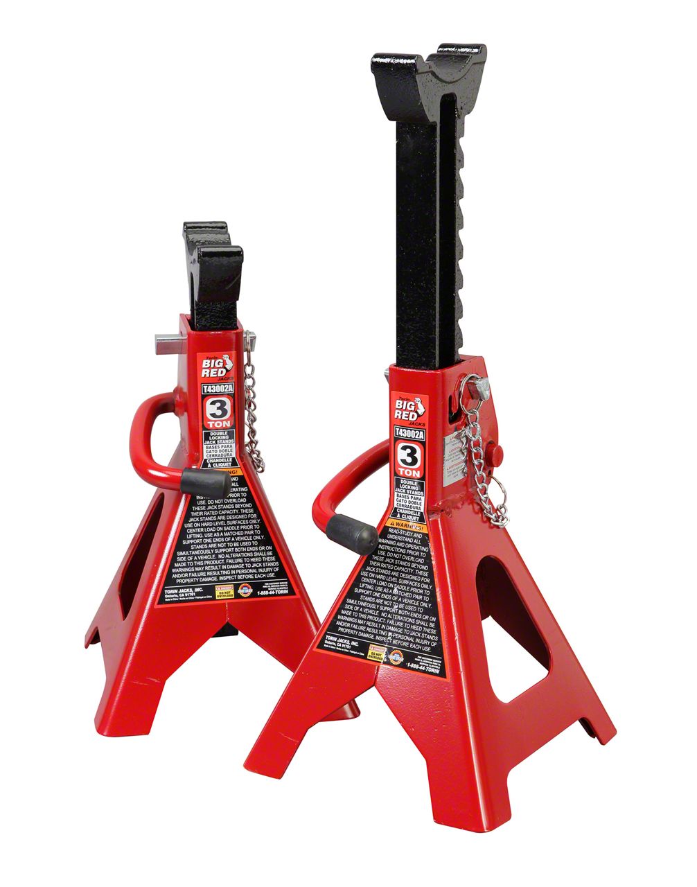 Camaro Big Red Double Lock Jack Stands; 3-Ton Capacity