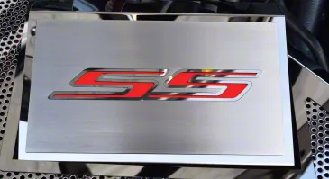 Camaro Brushed Fuse Box Cover with SS Top Plate; Solid Bright Red (16 ...