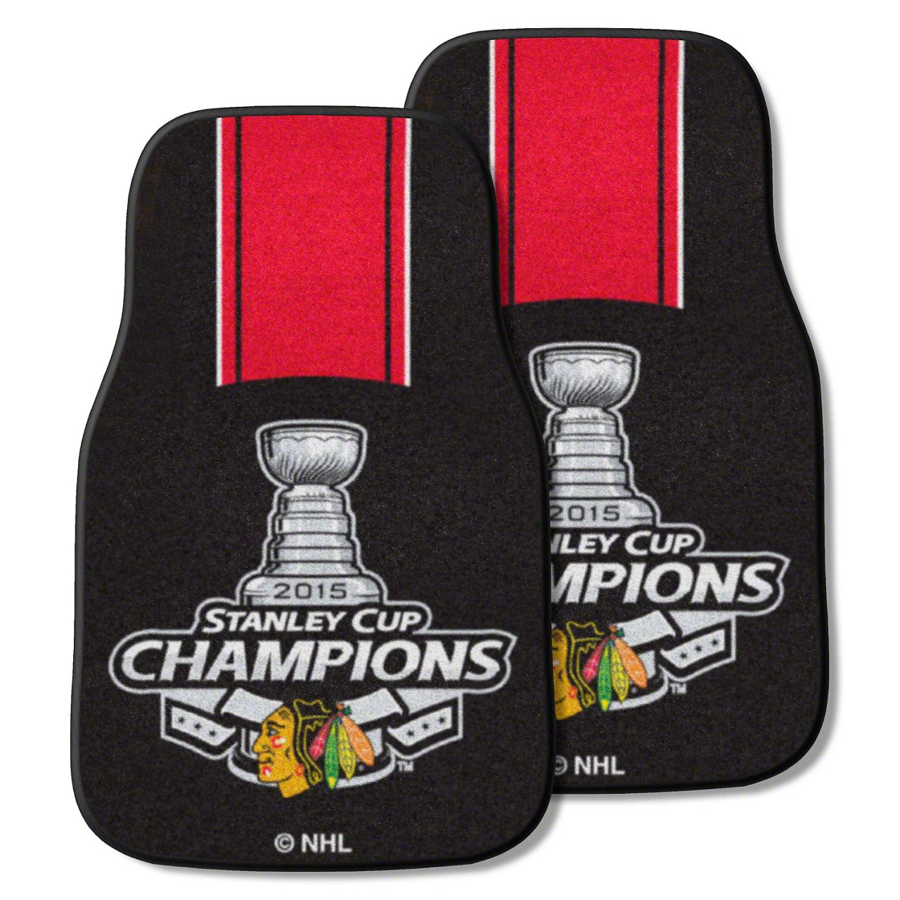 Camaro Carpet Front Floor Mats with Chicago Blackhawks 2015 NHL Stanley ...