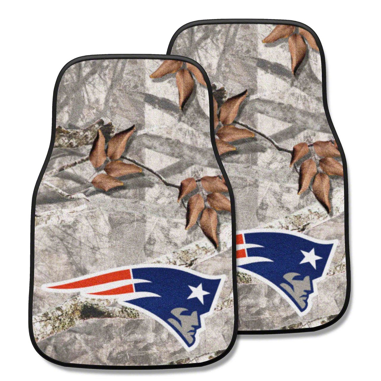 Camaro Carpet Front Floor Mats with New England Patriots Logo; Camo ...