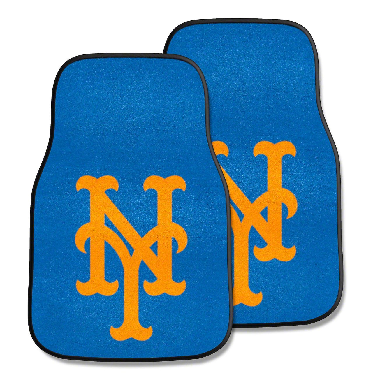 Camaro Carpet Front Floor Mats with New York Mets Logo; Blue (Universal ...