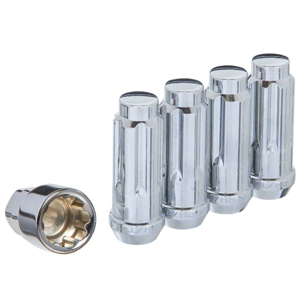 Camaro Chrome XL Acorn Wheel Locks for Aftermarket Wheels; M14x1.5; Set ...