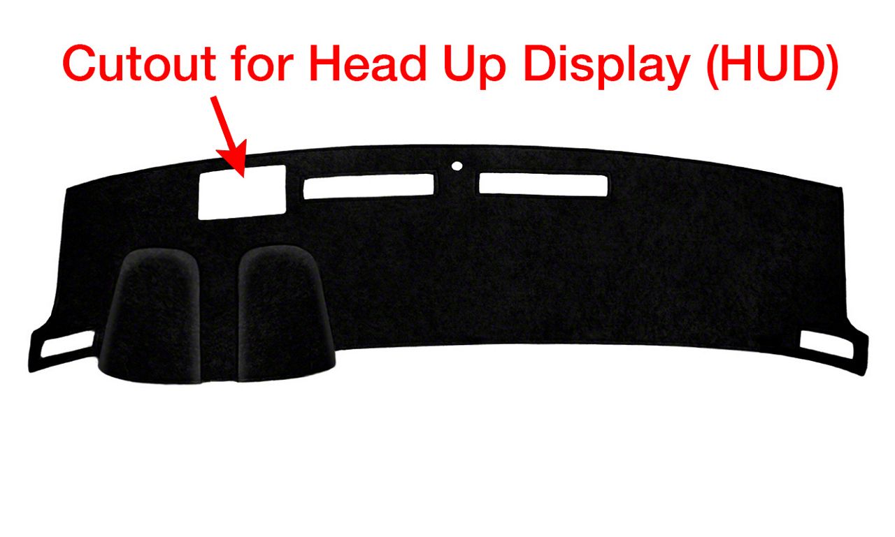 Camaro Custom Fit Dash Cover; Velour Charcoal (11-15 Camaro w/ Heads Up ...