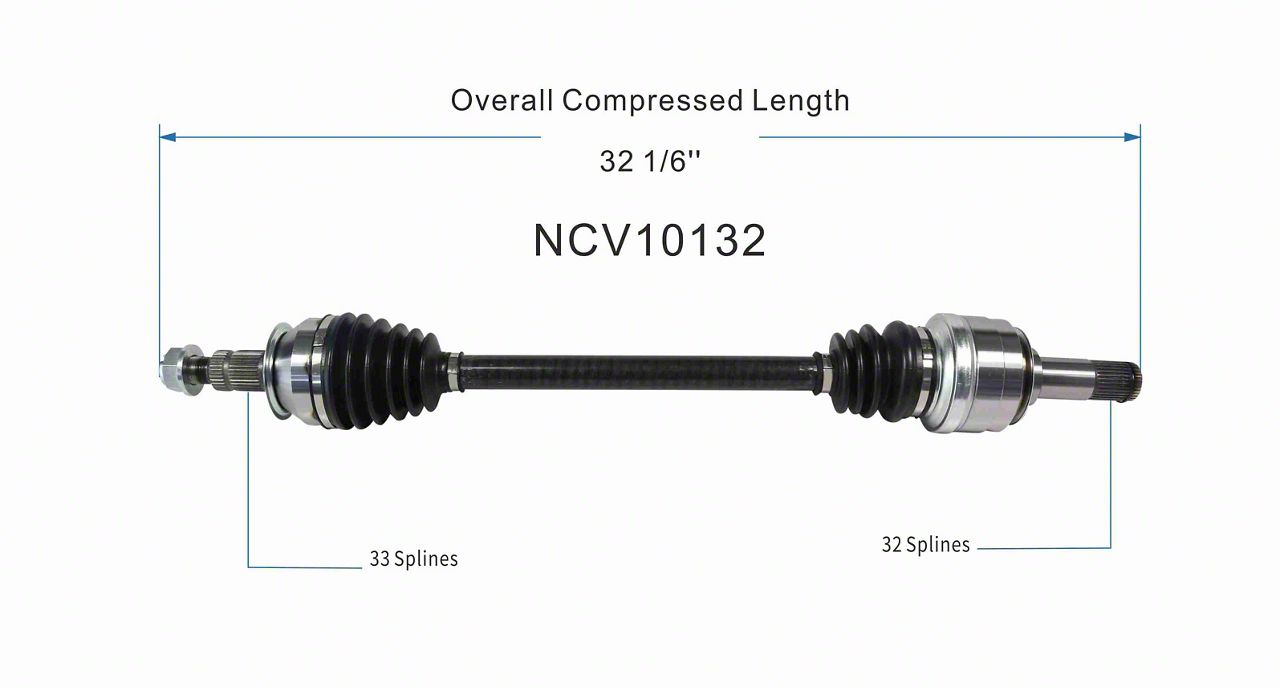 Camaro CV Axle Assembly; Rear Passenger Side (2011 Camaro LS, LT w ...