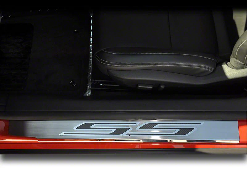 Camaro Door Sill Plates with SS Inlay 10 15 Camaro Free Shipping