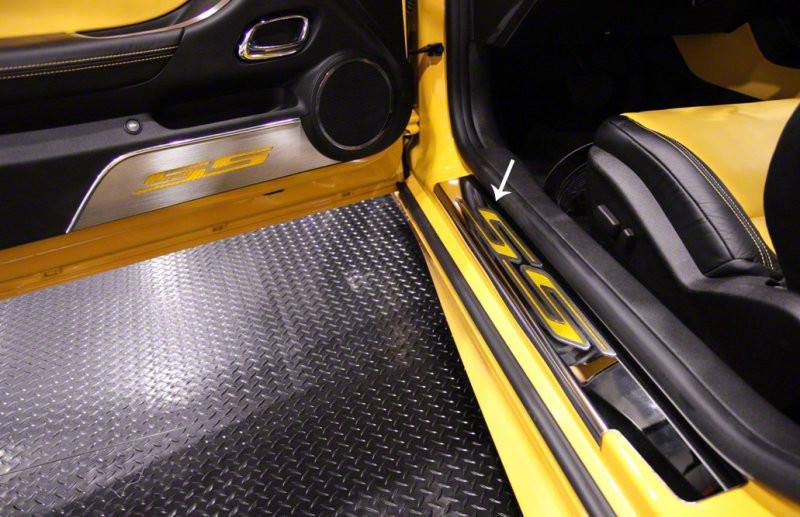 Camaro Door Sill Plates with SS Inlay (10-15 Camaro) - Free Shipping