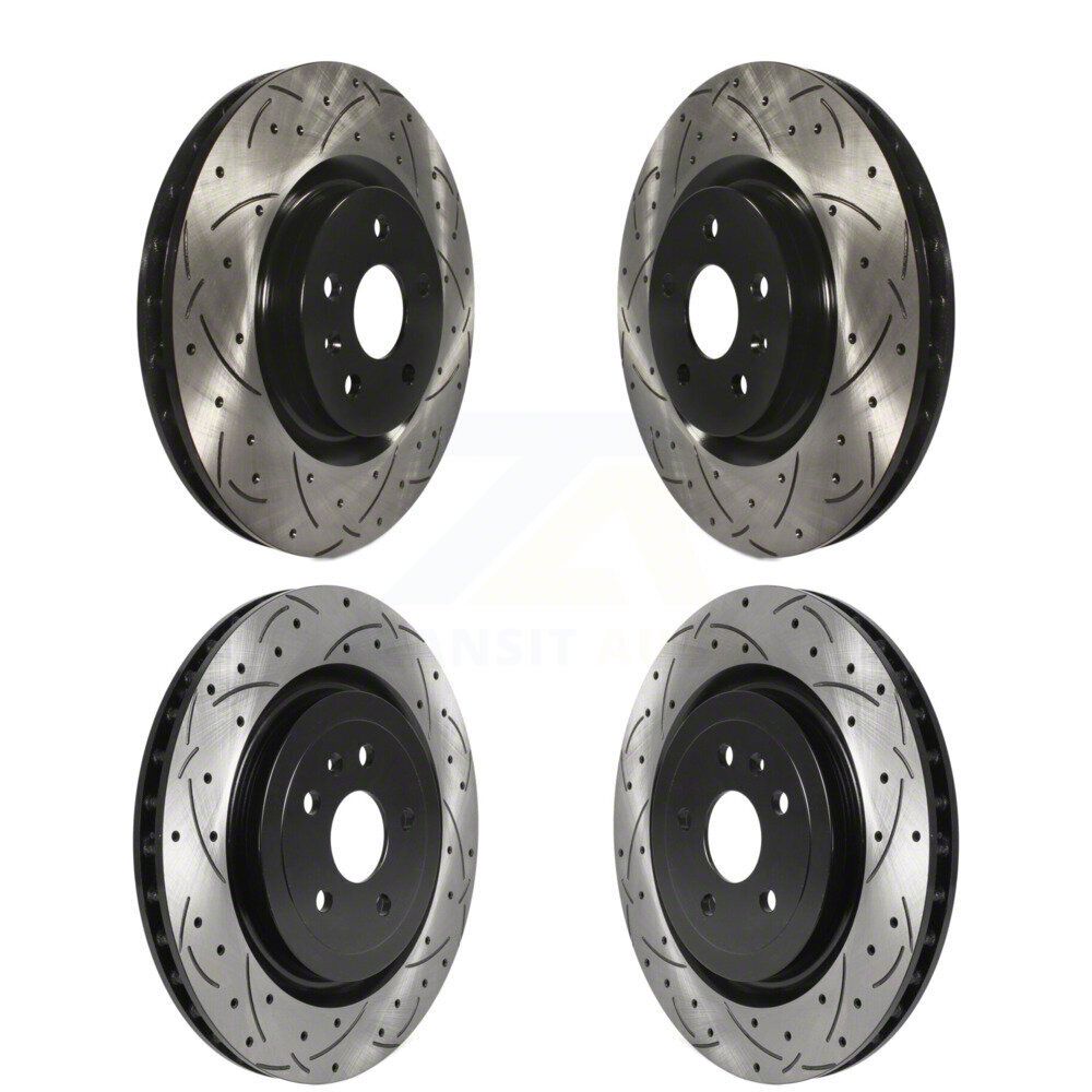 Camaro Drilled and Slotted Rotors; Front and Rear (10-15 Camaro SS ...