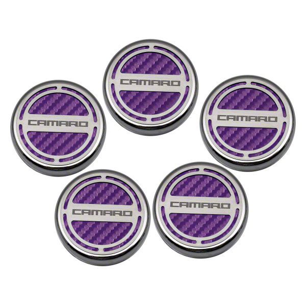 Camaro Engine Caps with Camaro Logo; Purple Carbon Fiber (10-15 V8 ...