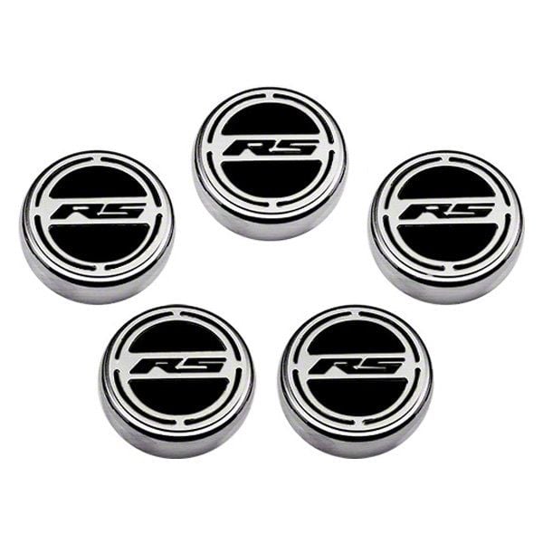 Camaro Engine Caps with RS Logo; Brushed Black (10-15 V6 Camaro w ...