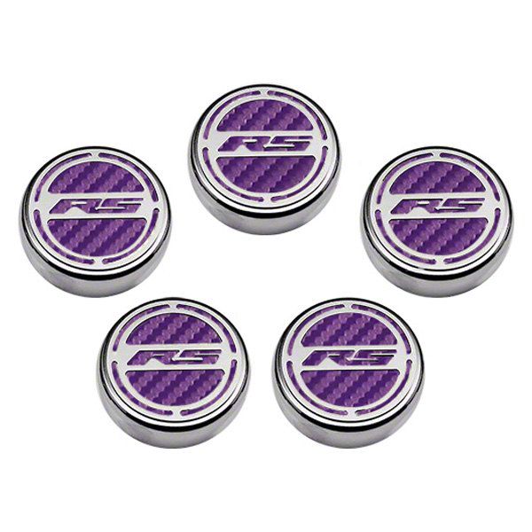 Camaro Engine Caps with RS Logo; Purple Carbon Fiber (10-15 V6 Camaro w ...