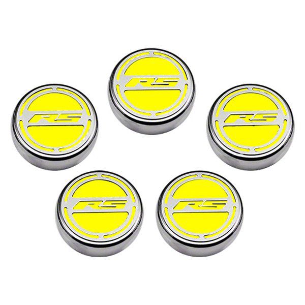 Camaro Engine Caps with RS Logo; Yellow (10-15 V6 Camaro w/ Automatic ...