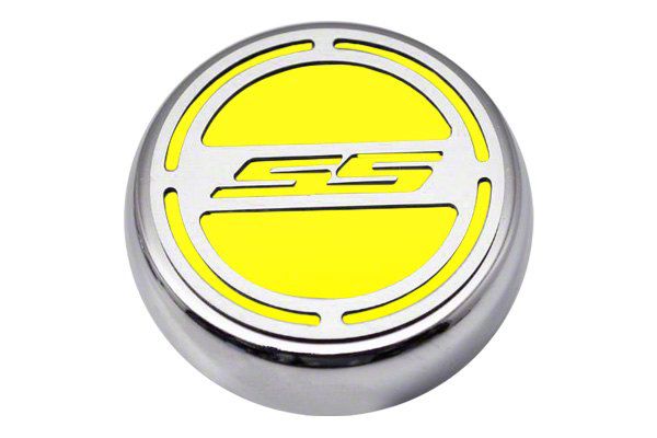 Camaro Engine Caps with SS Logo; Yellow (10-15 Camaro SS w/ Automatic ...