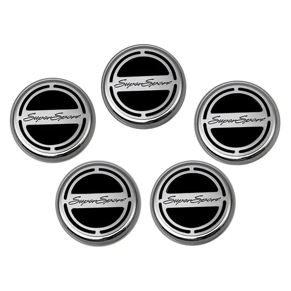 Camaro Engine Caps with Super Sport Logo; Black (10-15 Camaro SS w ...