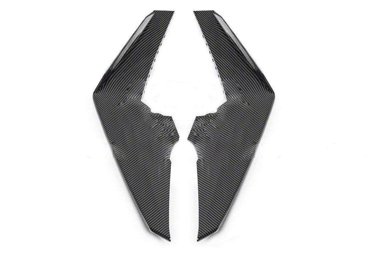 Camaro Front Bumper Side Canards; Hydro-Dipped Carbon Fiber (16-18 ...