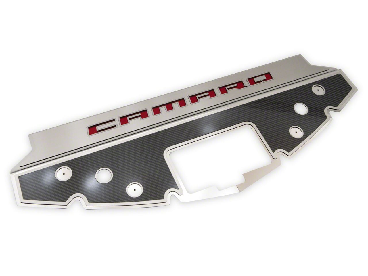 Camaro Illuminated Front Header Plate with Camaro Logo; Carbon Fiber ...