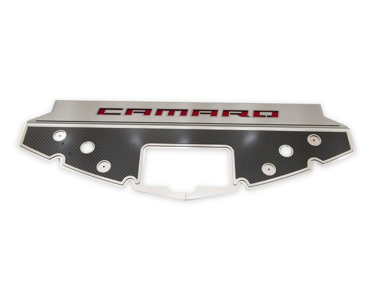 Camaro Illuminated Front Header Plate with Camaro Logo; Carbon Fiber ...