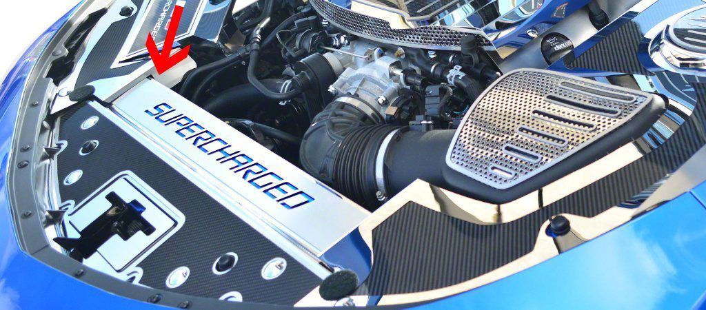 Camaro Front Header Plate with Supercharged Lettering; Carbon Fiber (16 ...
