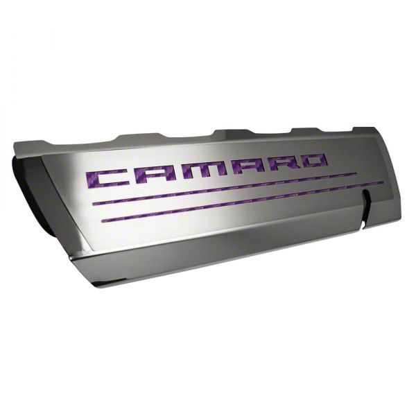 Camaro Fuel Rail Cover Overlays with Camaro Cutout; Purple Carbon Fiber ...