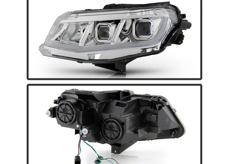 Camaro Full LED Headlights; Chrome Housing; Clear Lens (16-18 Camaro w ...