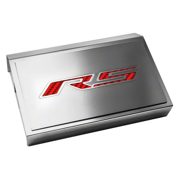 Camaro Polished Fuse Box Cover with Brushed RS Top Plate; Red (16-24 ...