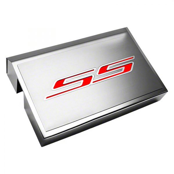 Camaro Fuse Box Cover with Brushed SS Top Plate; Bright Red (16-24 ...